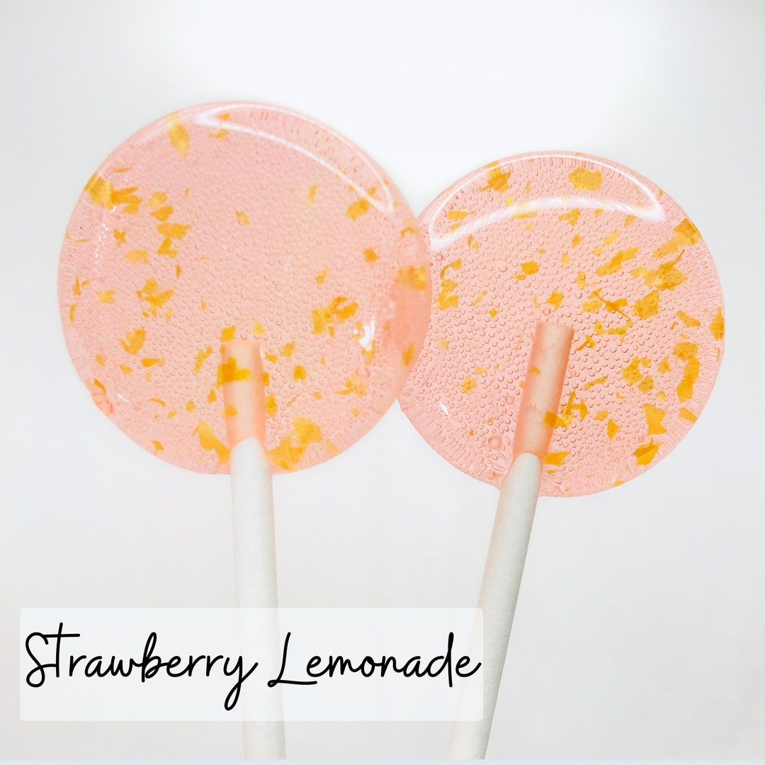 Strawberry Lemonade Lollipops // Glitter Lollipops // Favor for Guest ...