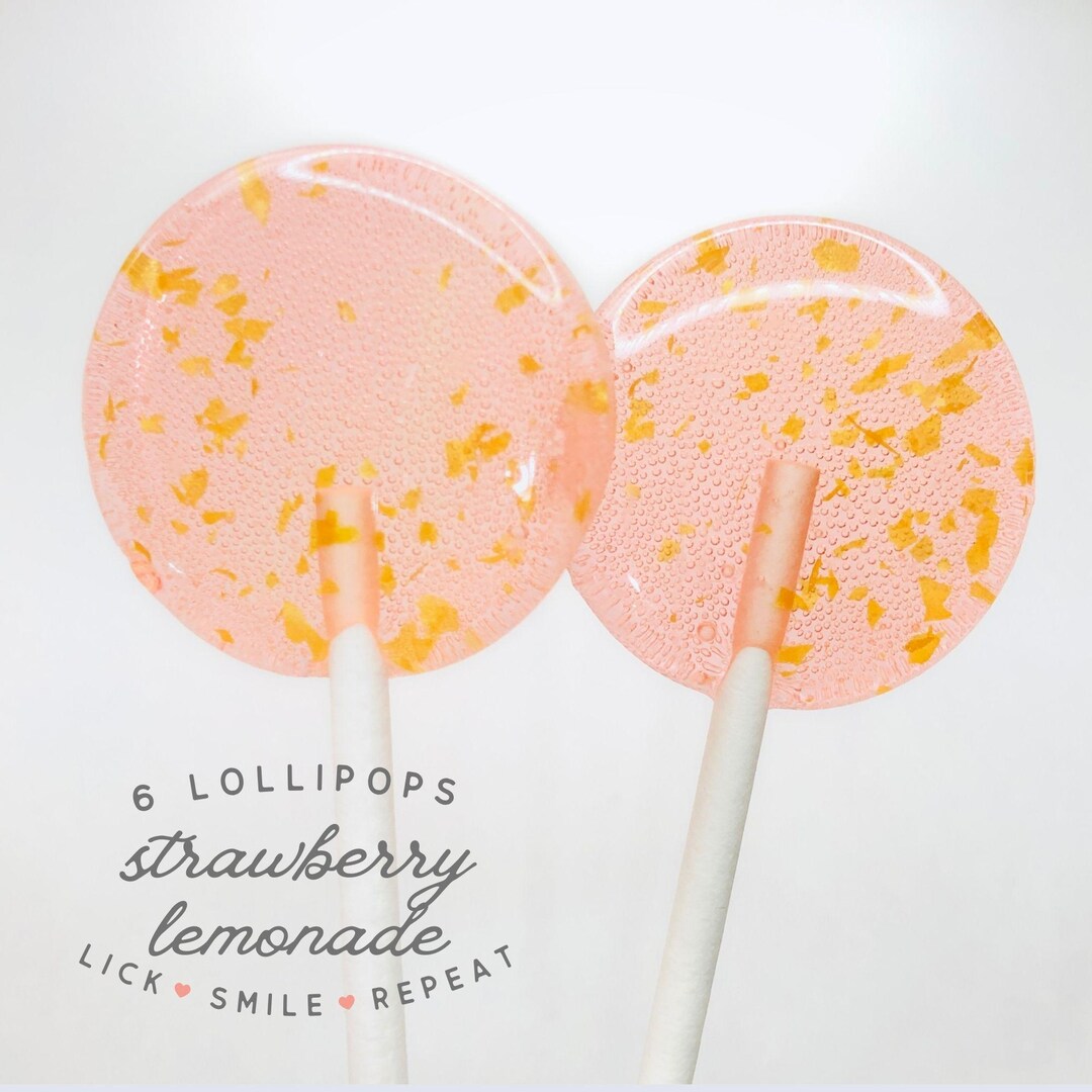 Strawberry Lemonade Lollipops | Glitter Lollipops | Baby Shower Favor ...