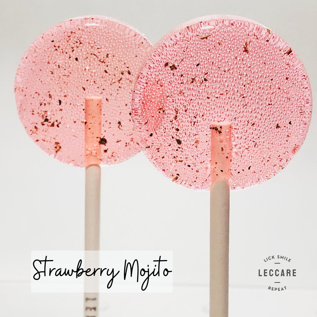 Strawberry Mojito // Cocktail Lollipops // Spring Wedding Favor ...