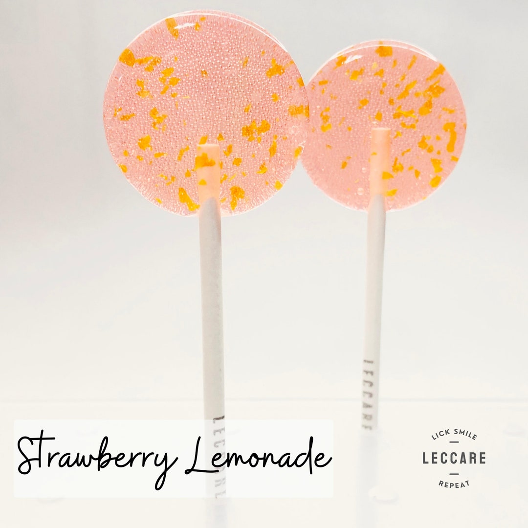 Strawberry Lemonade Lollipops // Glitter Lollipops // Favor - Etsy