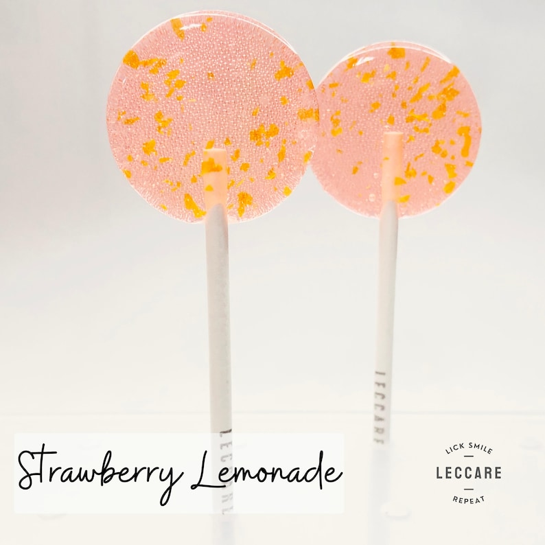 Strawberry Lemonade Lollipops // Glitter Lollipops // Favor - Etsy