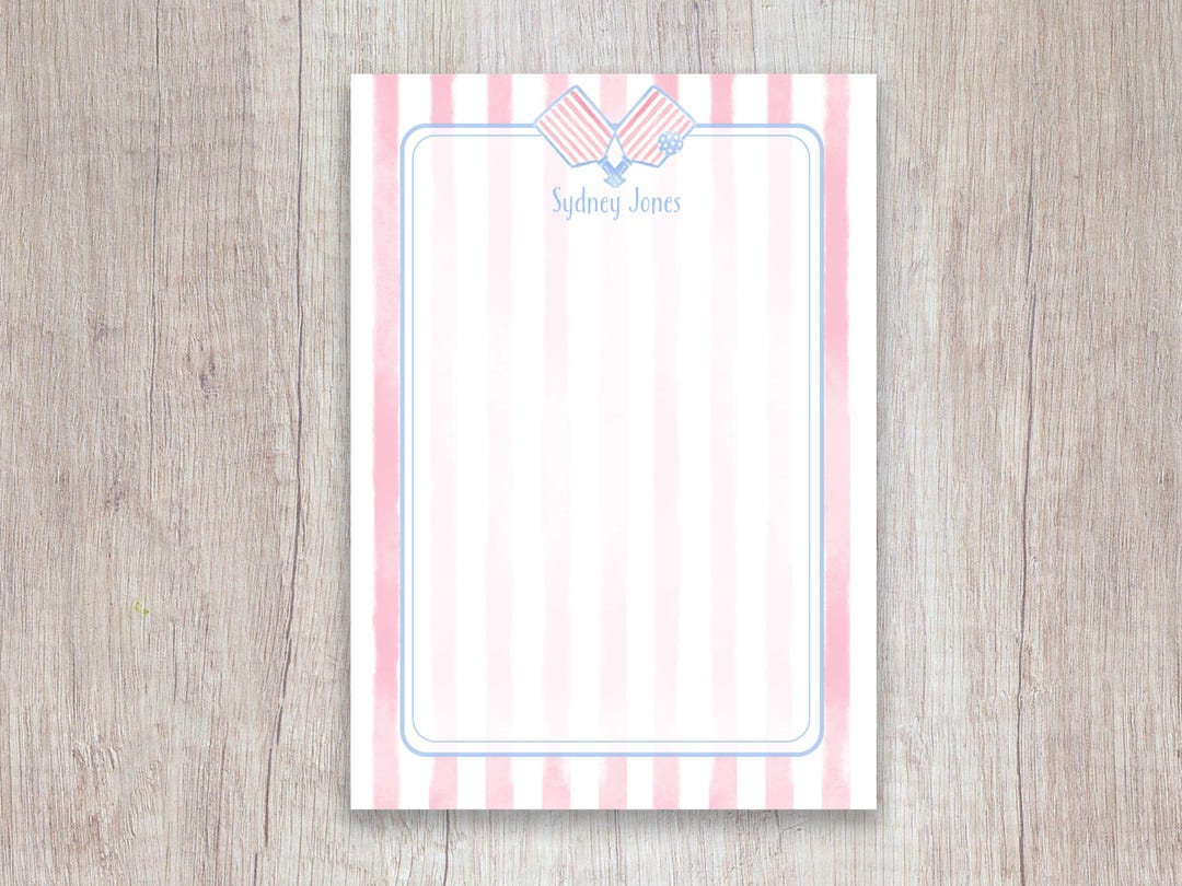 Personalized Pickleball Notepad, Preppy Stationery for Athlete - Etsy