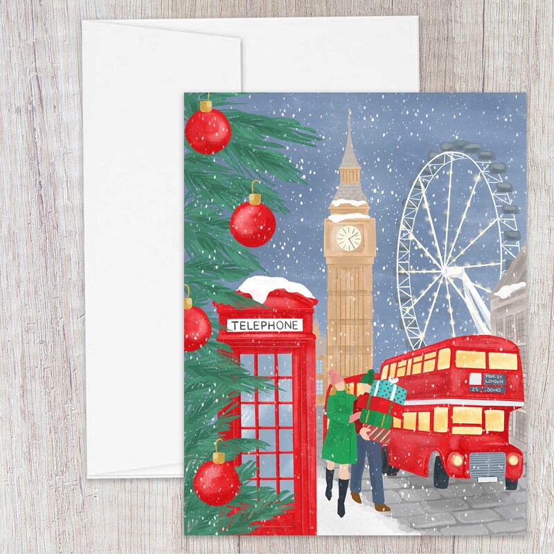 London Christmas Cards - Etsy