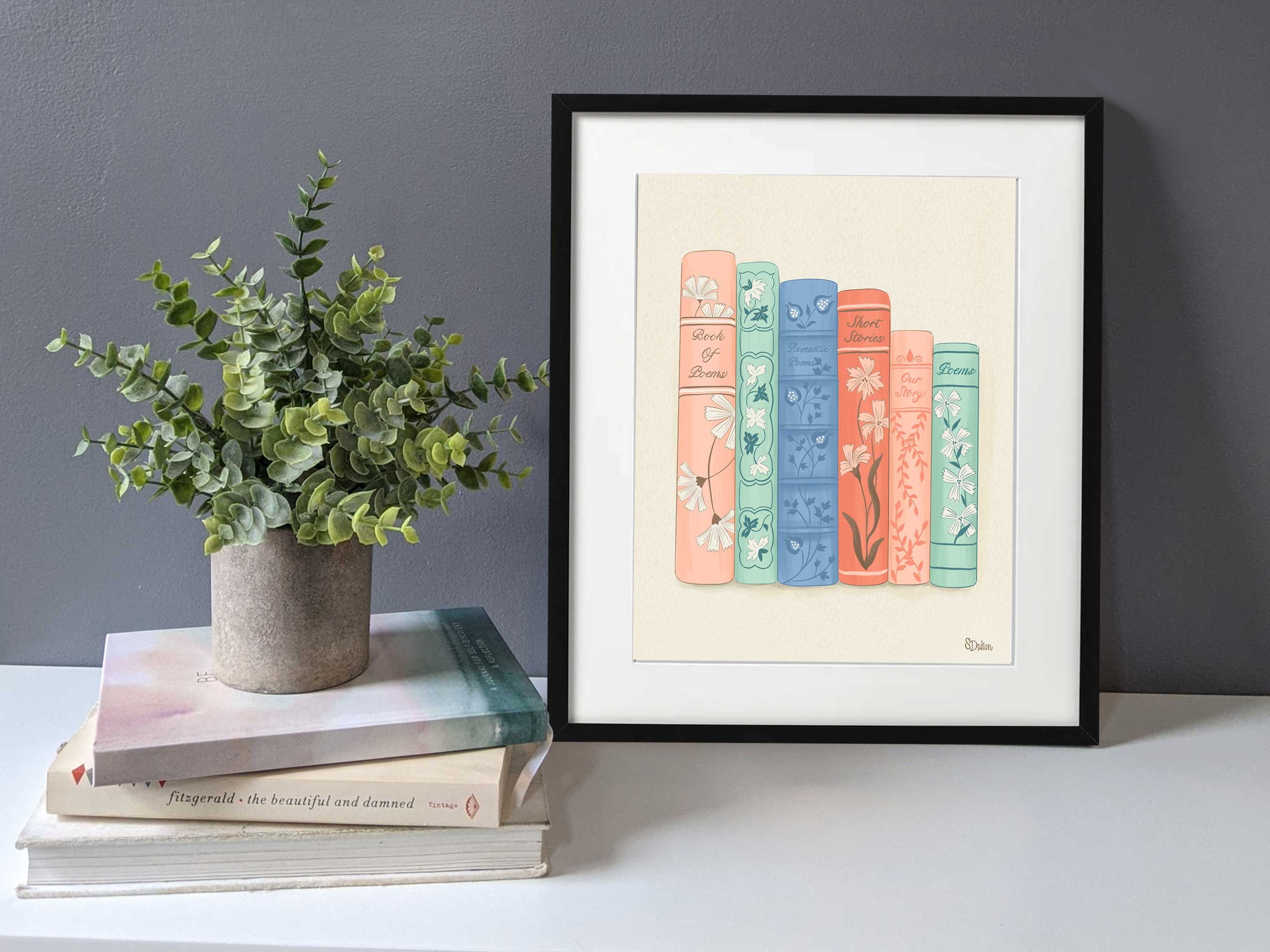Book Lover Art Print, Stack of Books Wall Art, Gift for Readers - Etsy