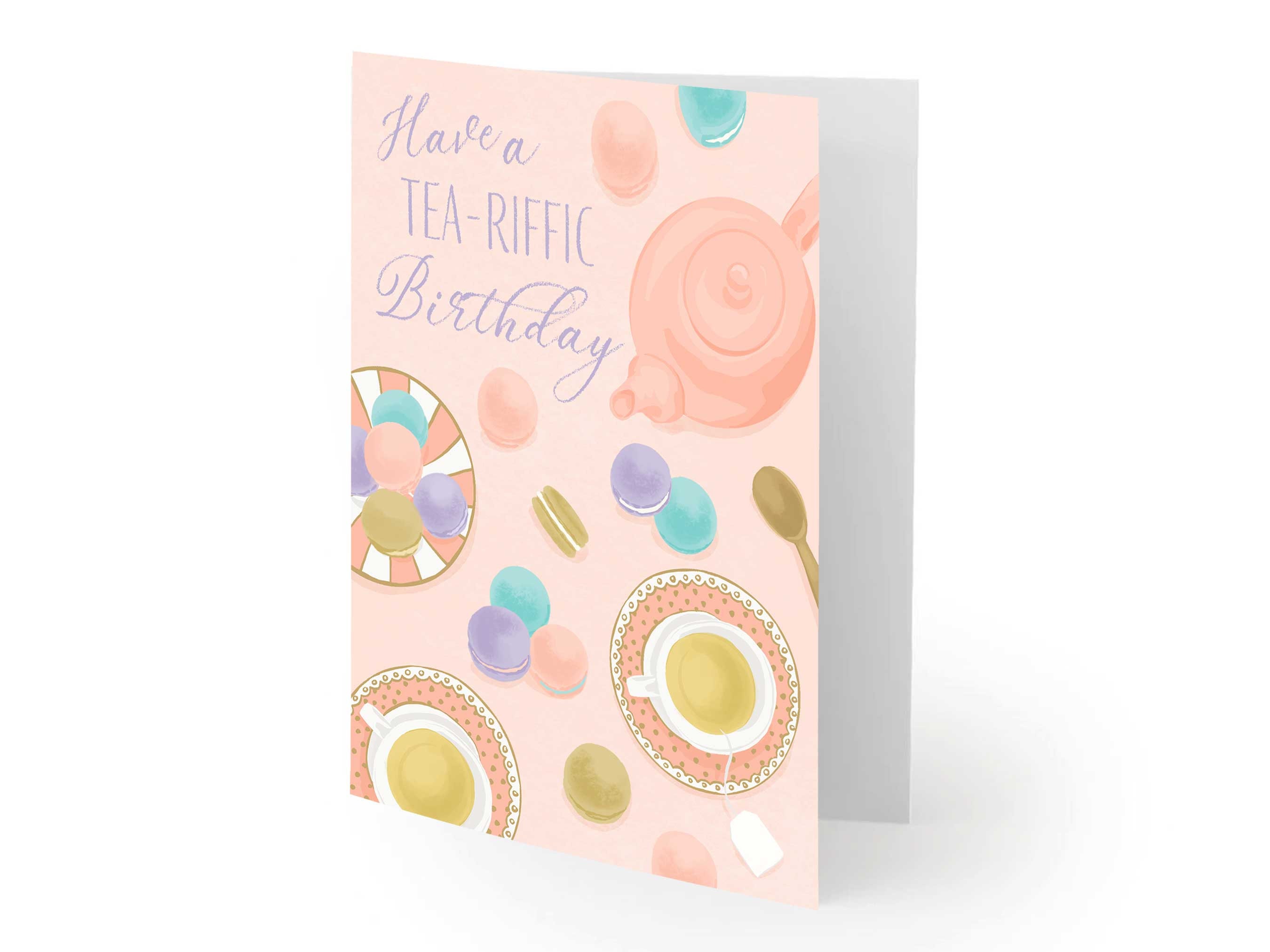 Illustrated Tea Party Birthday Card, Cute Birthday Card for Her, Single ...