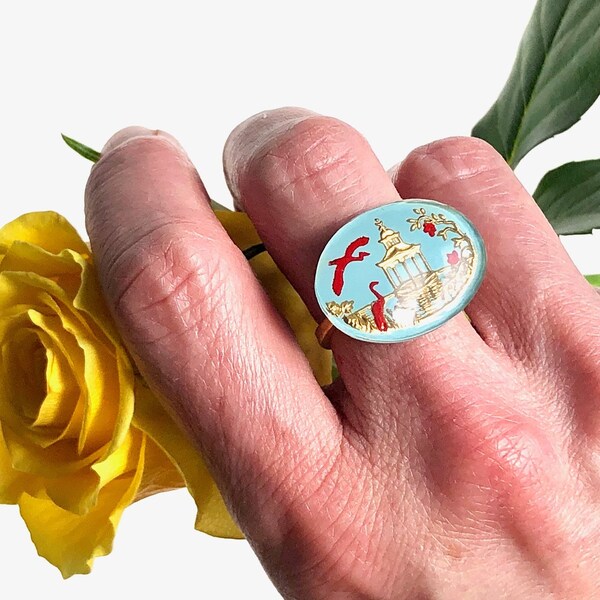 Intaglio Glass Ring - Etsy