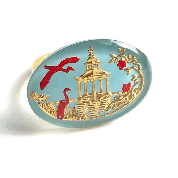 Intaglio Glass Ring - Etsy