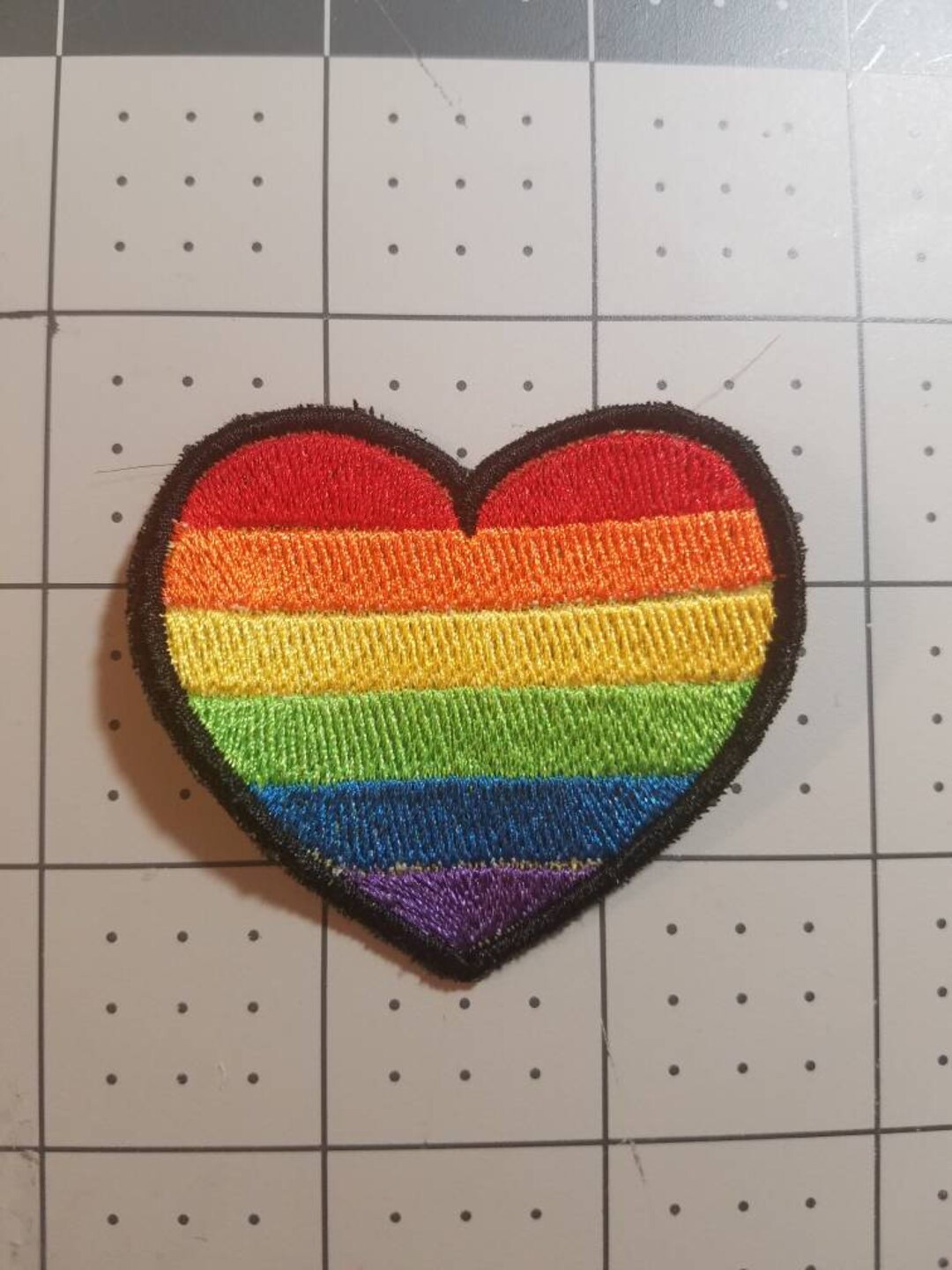 Rainbow Heart Patch - Etsy