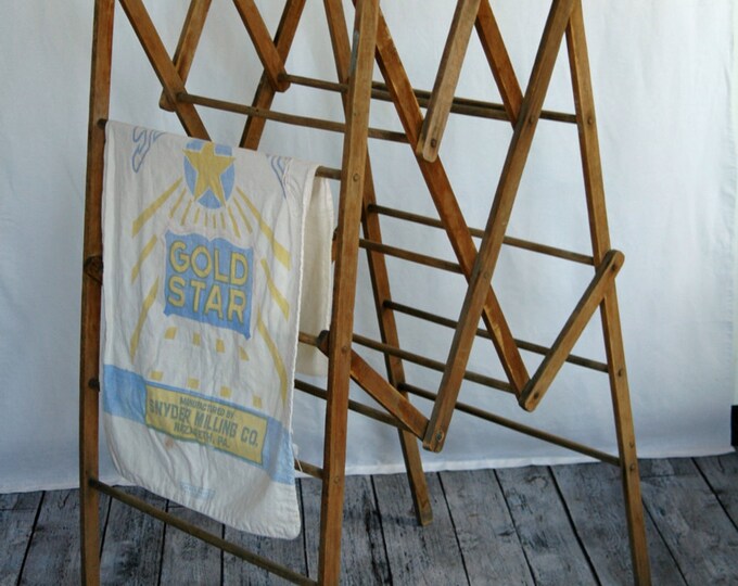 Primitive Wooden Clothes Drying Rack Wood Folding Drying Rack - Etsy