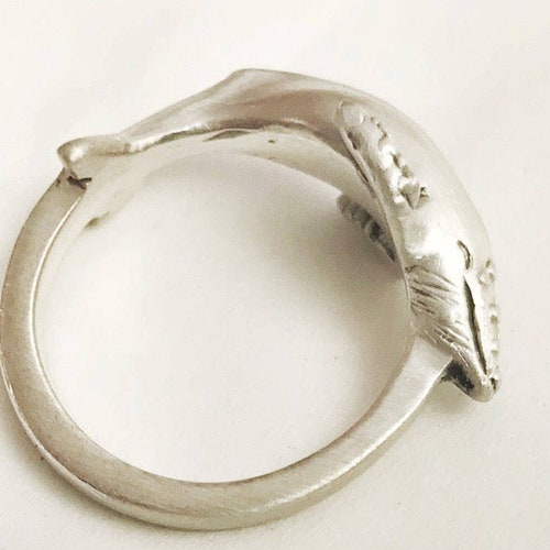 Silver Whale Ring Sterling Silver Adjustable Ring Whale - Etsy