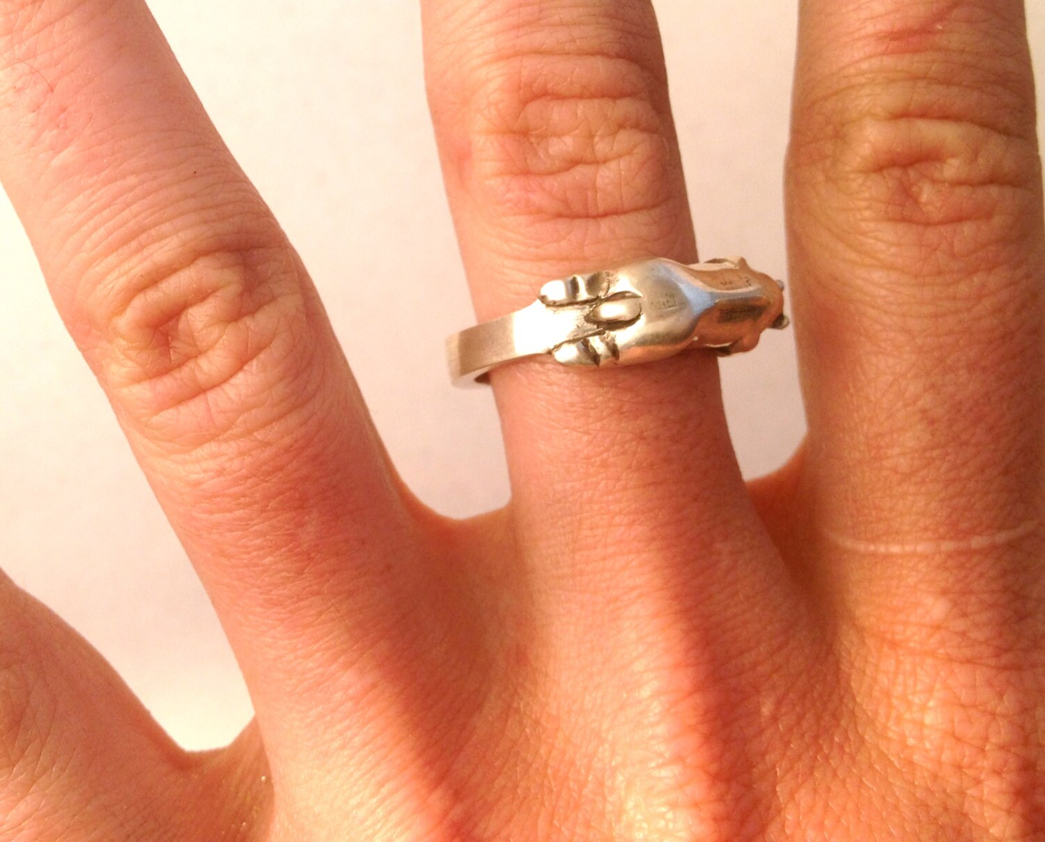 Bear Hug Ring Sterling Silver Christmas Gift for Nature | Etsy