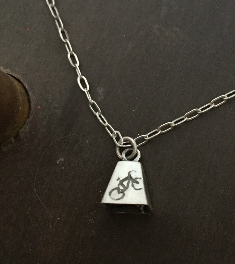 Cowbell Bike Pendant in Silver - Etsy