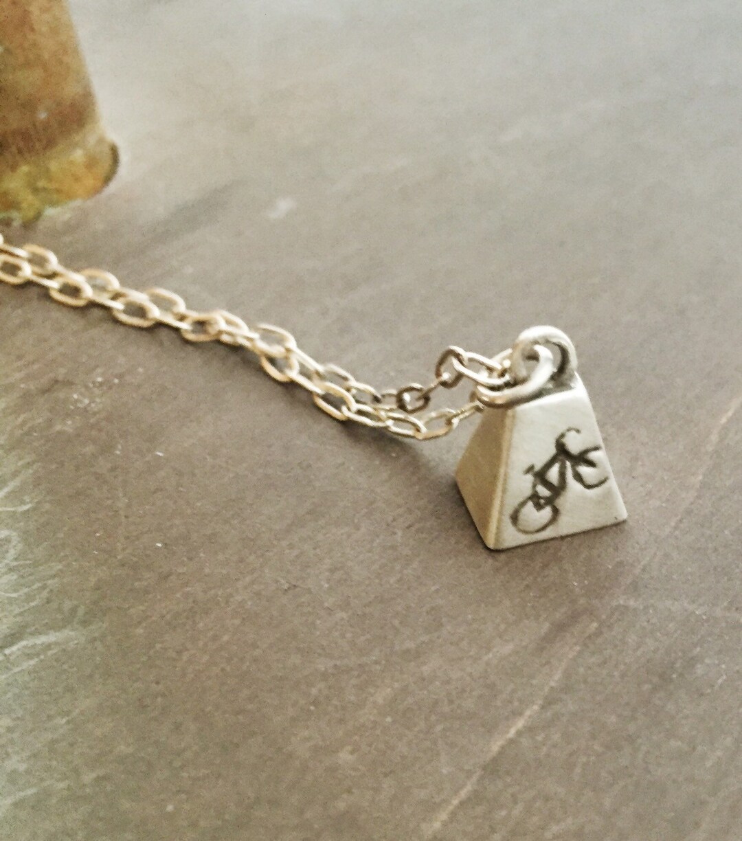 Cowbell Bike Pendant in Silver - Etsy