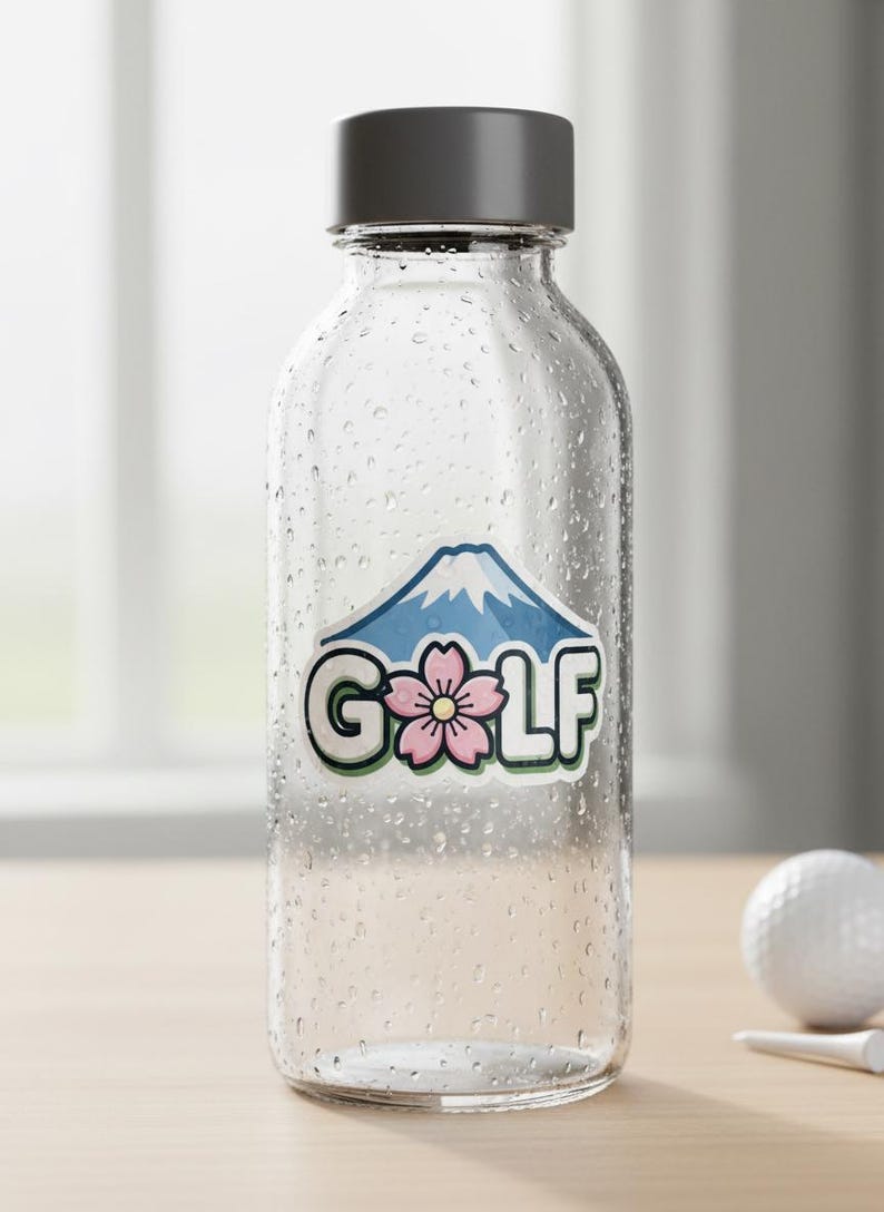 Mount Fuji Golf Sticker, Japanese Cherry Blossom Decal, Waterproof ...