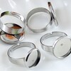 20pcs 10x14mm Stainless Steel Ring, Adjustable Ring Blanks, Teardrop ...