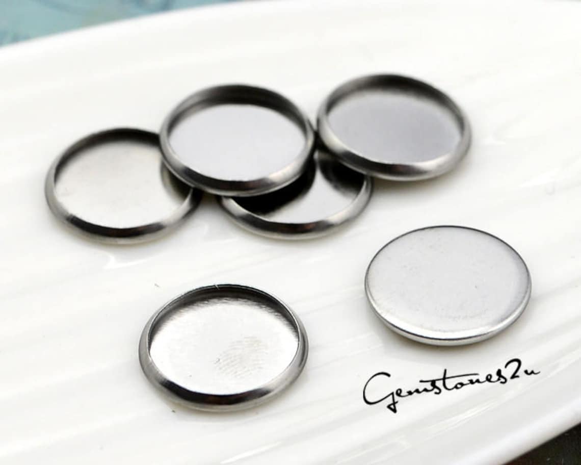 50pcs Stainless Steel Bezel Blanks Bezel Tray Setting Round - Etsy