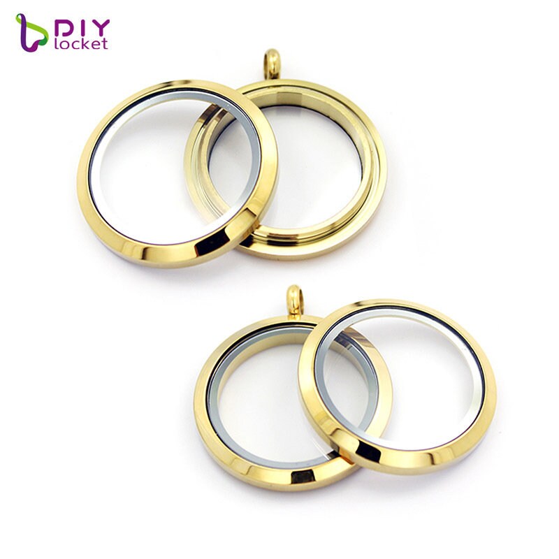 2pc 30mm Crystal Floating Memory Stainless Steel Locket Living | Etsy