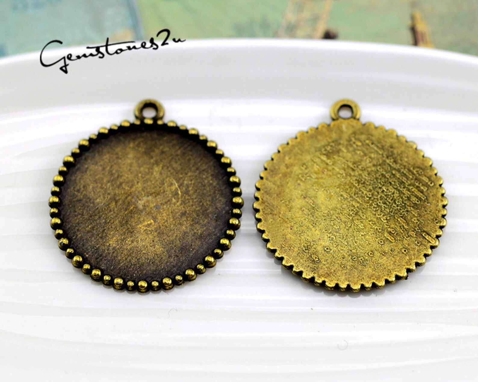 30pcs Alloy Filigree Scroll Edged Round Bezel Setting Round | Etsy