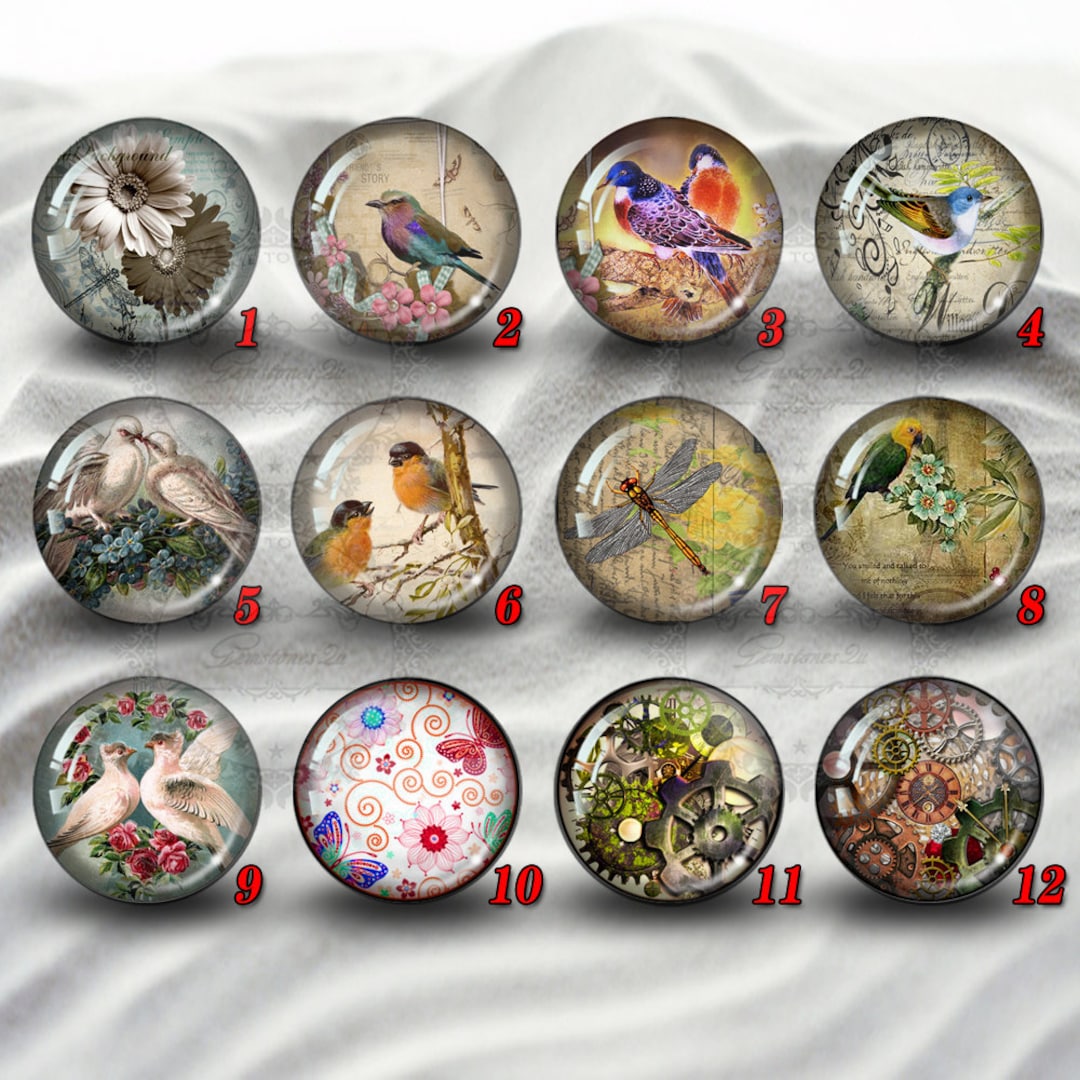 Handmade Cabochons,glass Photo Cabochon,glass Cabochon,round Cabochons ...