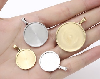 50pcs Stainless Steel Bezel Blanks Bezel Tray Setting Round - Etsy