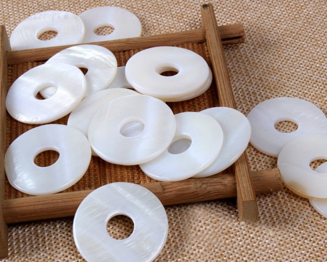20pcs 25mm White Mother of Pearl Circle Pendant,natural Mother of Pearl ...
