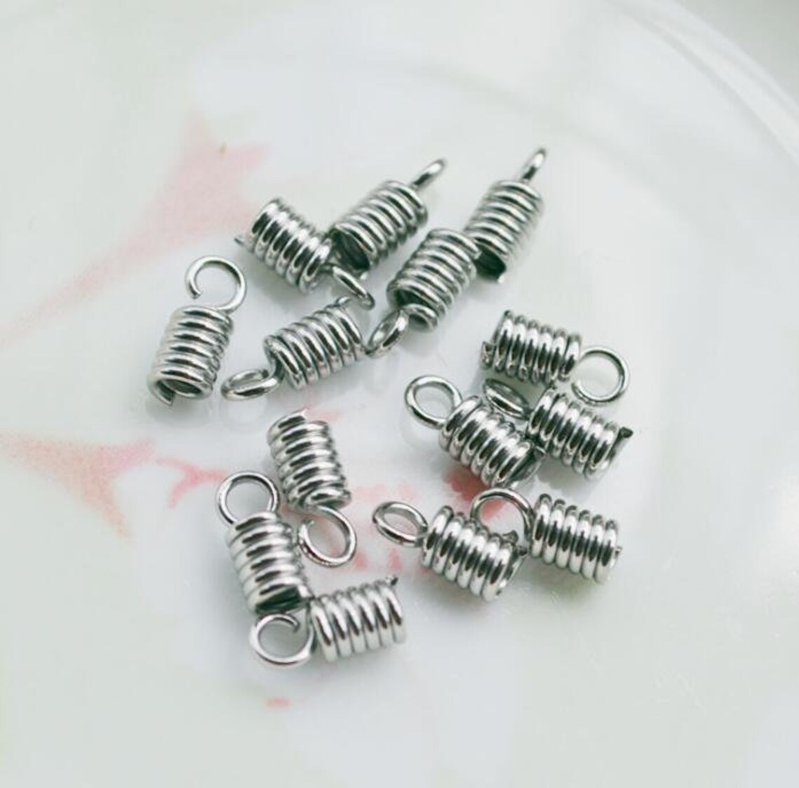100pcs Stainless Steel Cord Ends Stainless Steel Spring Coil | Etsy