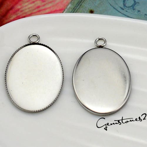 20pcs 13x18mm/ 18x25mm Oval Stainless Steel Bezel Cup Oval - Etsy