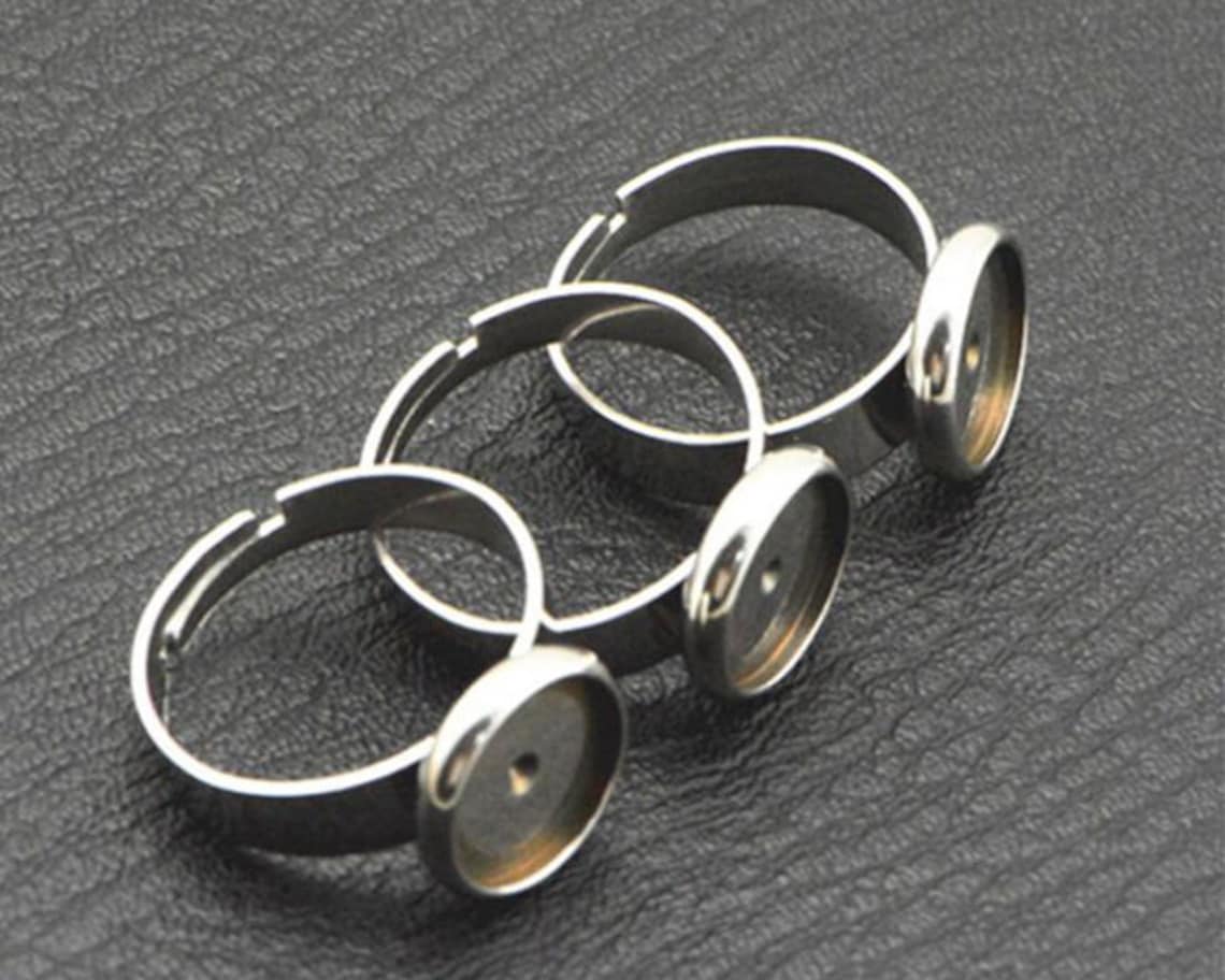 10pcs Stainless Steel Ring Adjustable Ring Blanks Stainless - Etsy