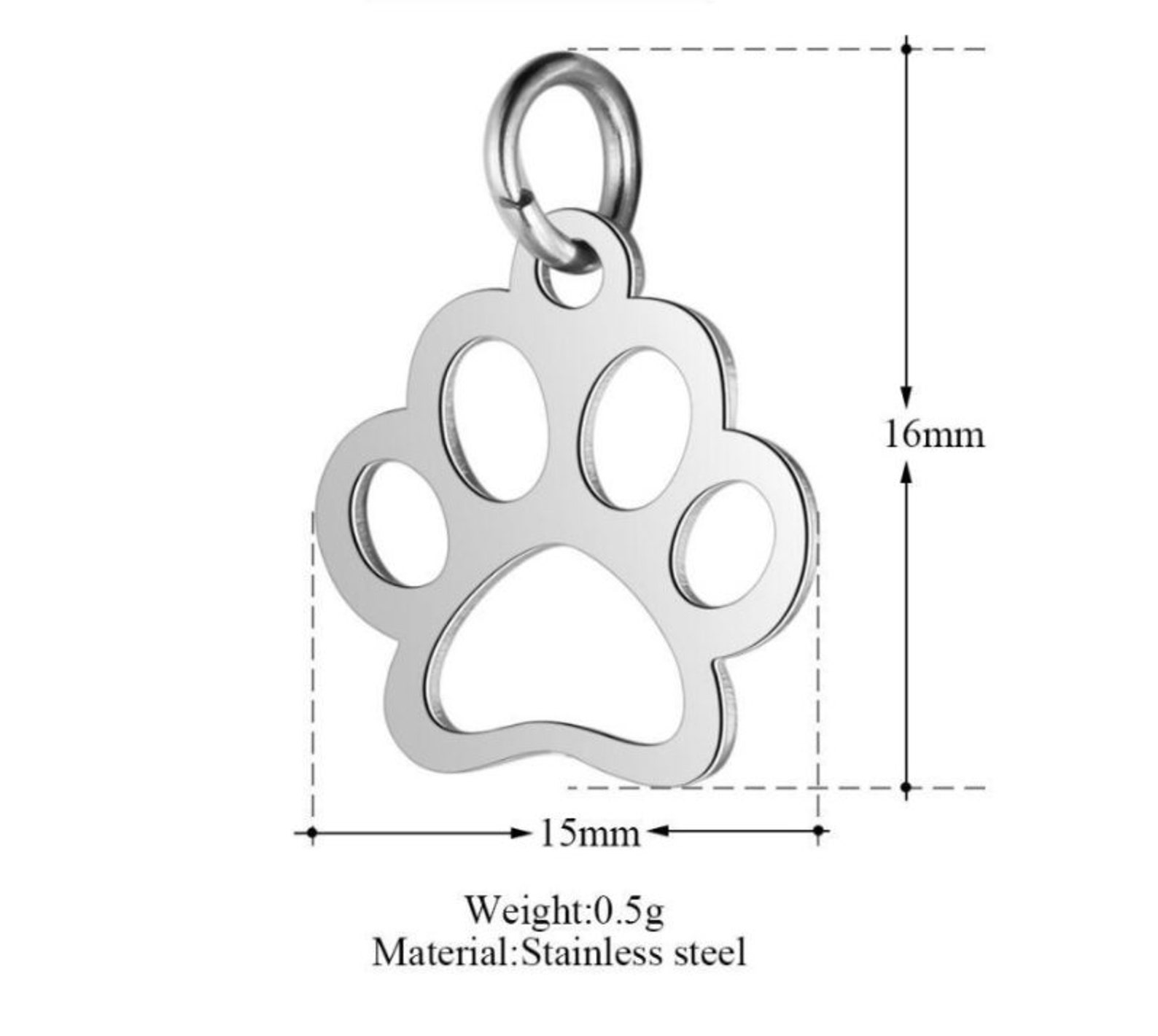 10pcs 15x16mm Highly Polished Stainless Steel Animal Paw - Etsy