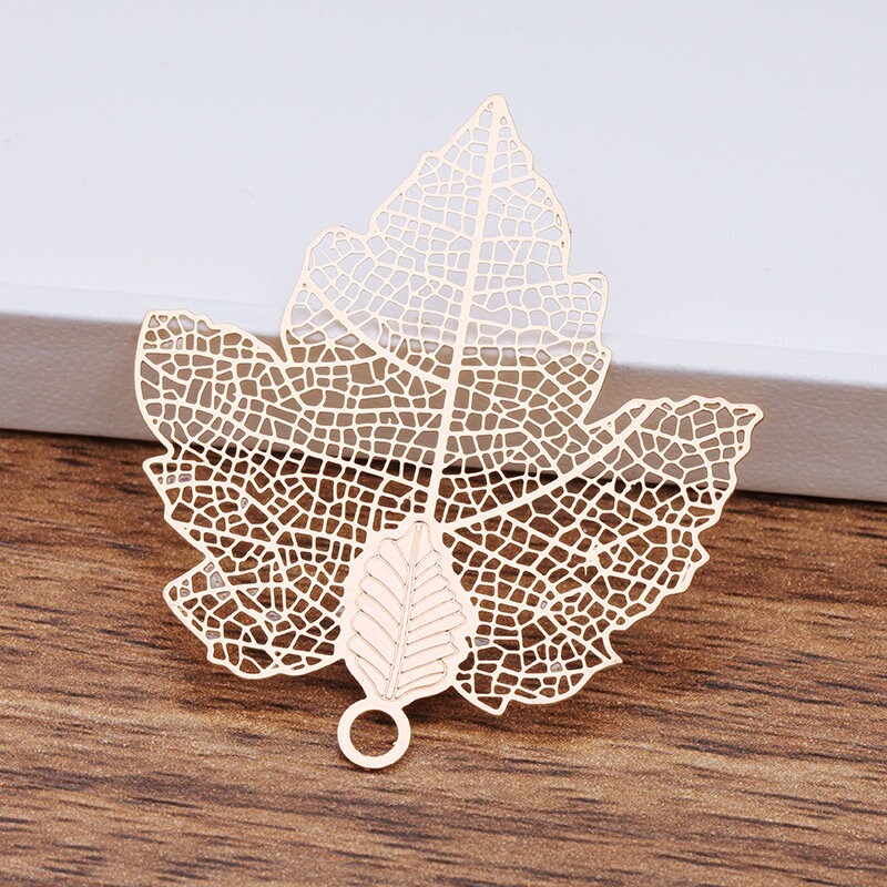 Filigree Findings 10pcs 38x43mm Filigree Leaf Pendant Maple | Etsy