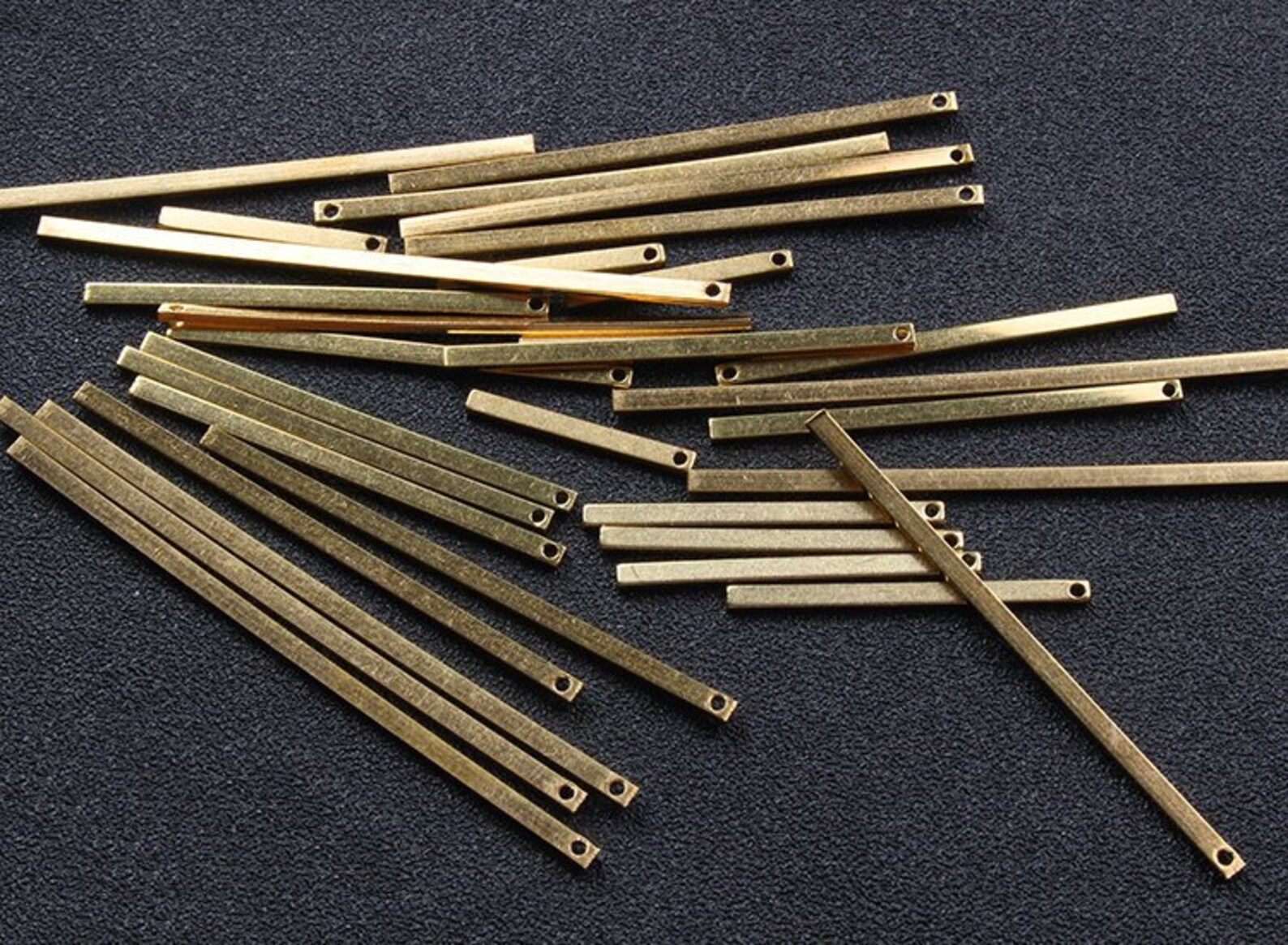 100pcs 20-60mm Single Hole Raw Brass Rectangle Stick Bar - Etsy