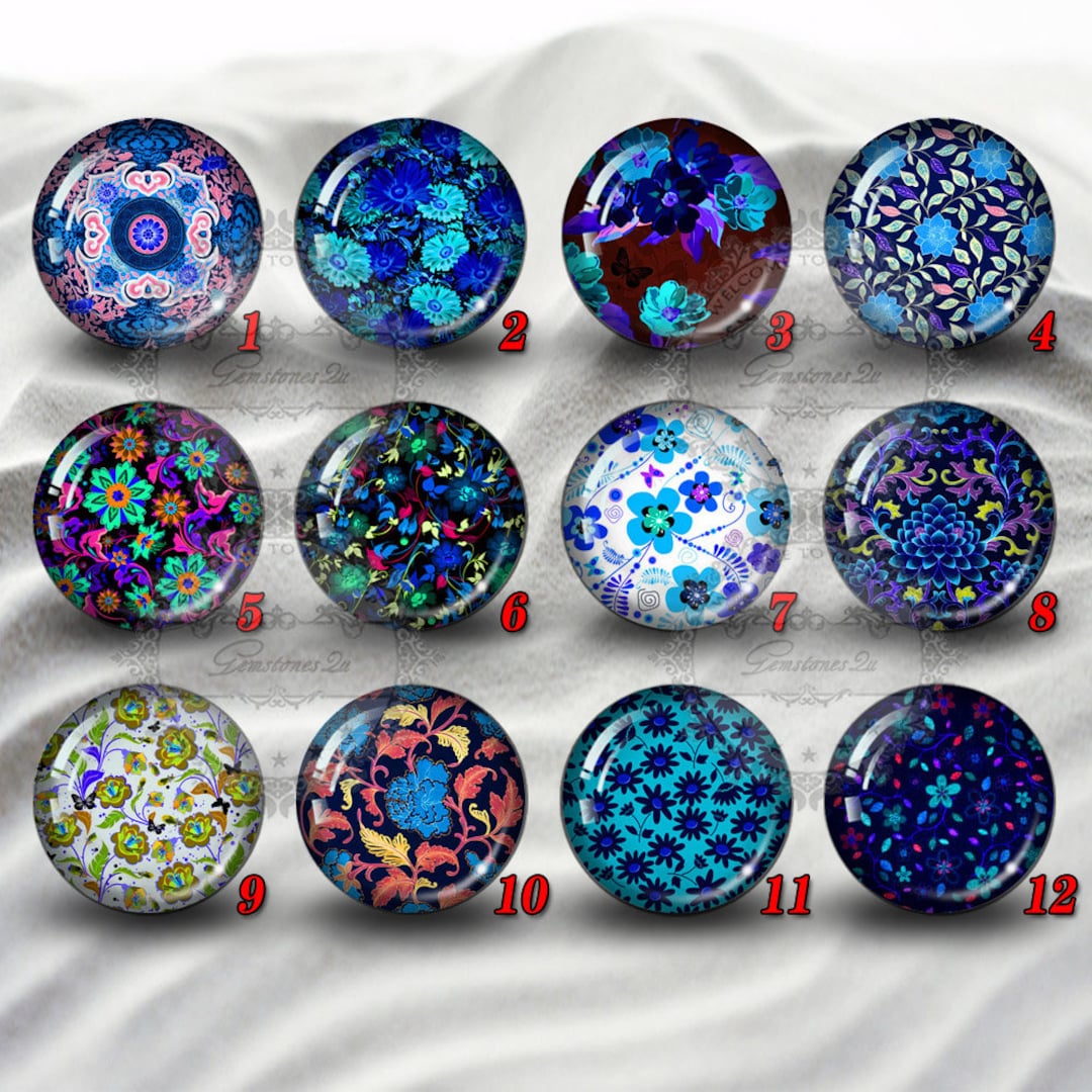 Flower Cabochons,glass Photo Cabochon,glass Cabochon,round Cabochons ...