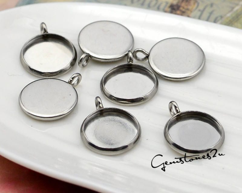 50pcs Stainless Steel Bezel Blanks Bezel Tray Setting Round - Etsy