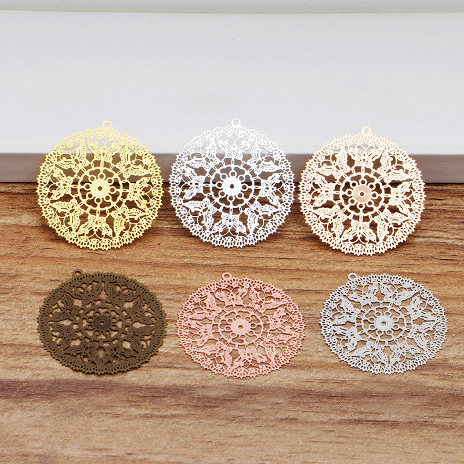 Filigree Findings-20pcs 30mm Filigree Roundfiligree Flower - Etsy