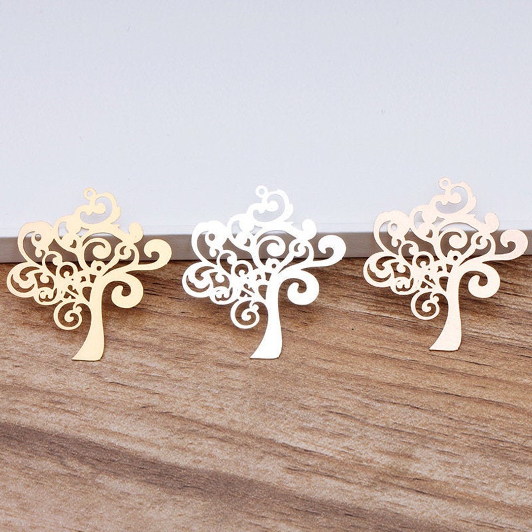 Filigree Findings 10pcs 40x38mm Filigree Tree Pendant, Filigree Tree ...