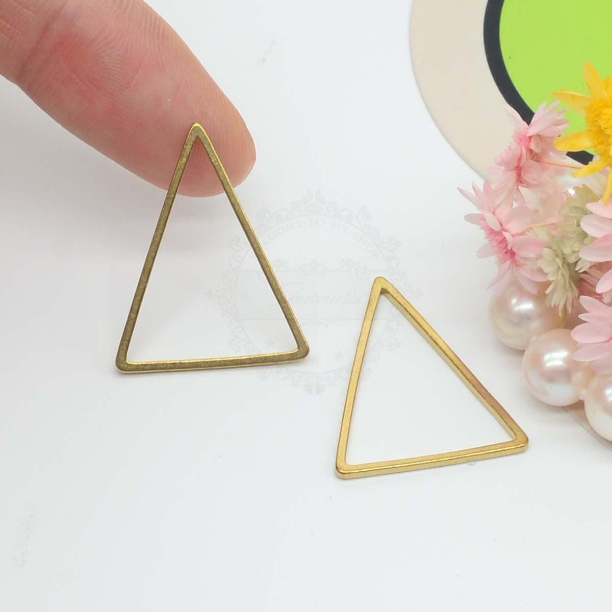 100pcs Raw Brass Hollow Triangle Pendants Charms,raw Brass Triangle ...