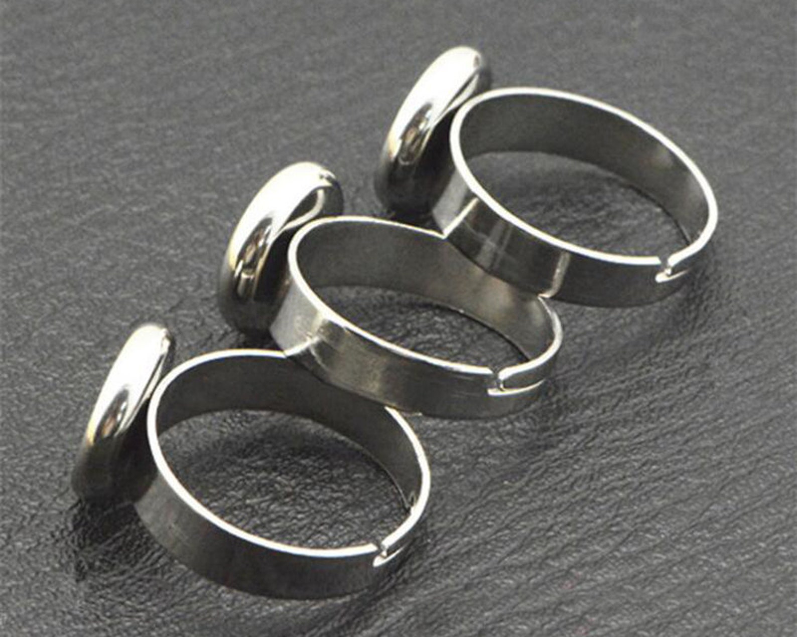 10pcs Stainless Steel Ring Adjustable Ring Blanks Stainless - Etsy