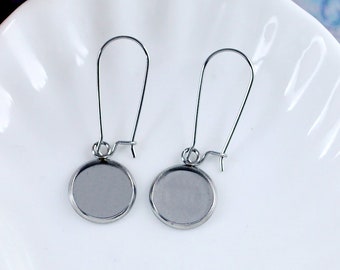 50pcs Round Stainless Steel French Earring Bases Blanks Earring Base 6 ...