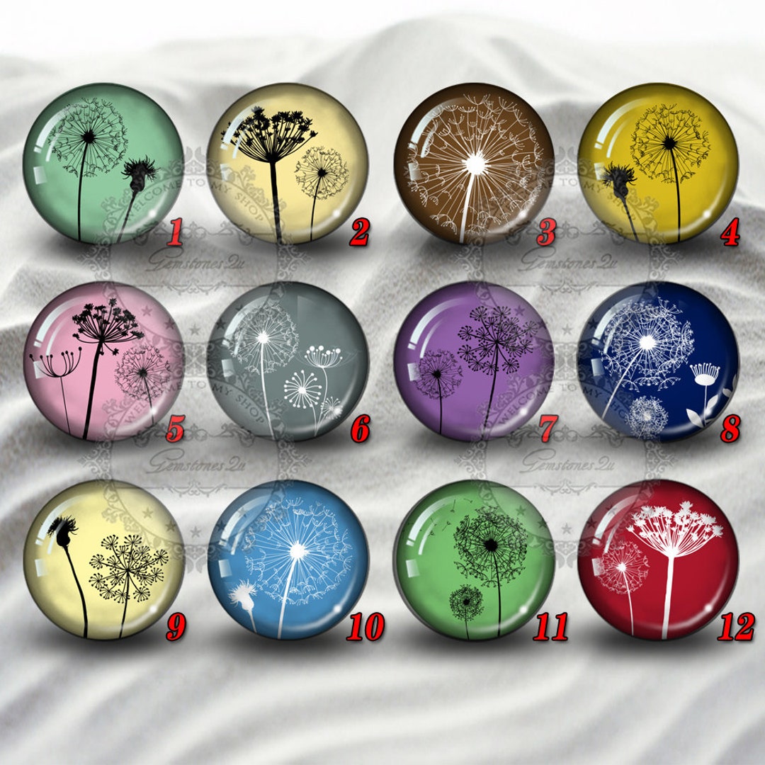 Dandelion Handmade Cabochons,glass Photo Cabochon,glass Cabochon,round ...