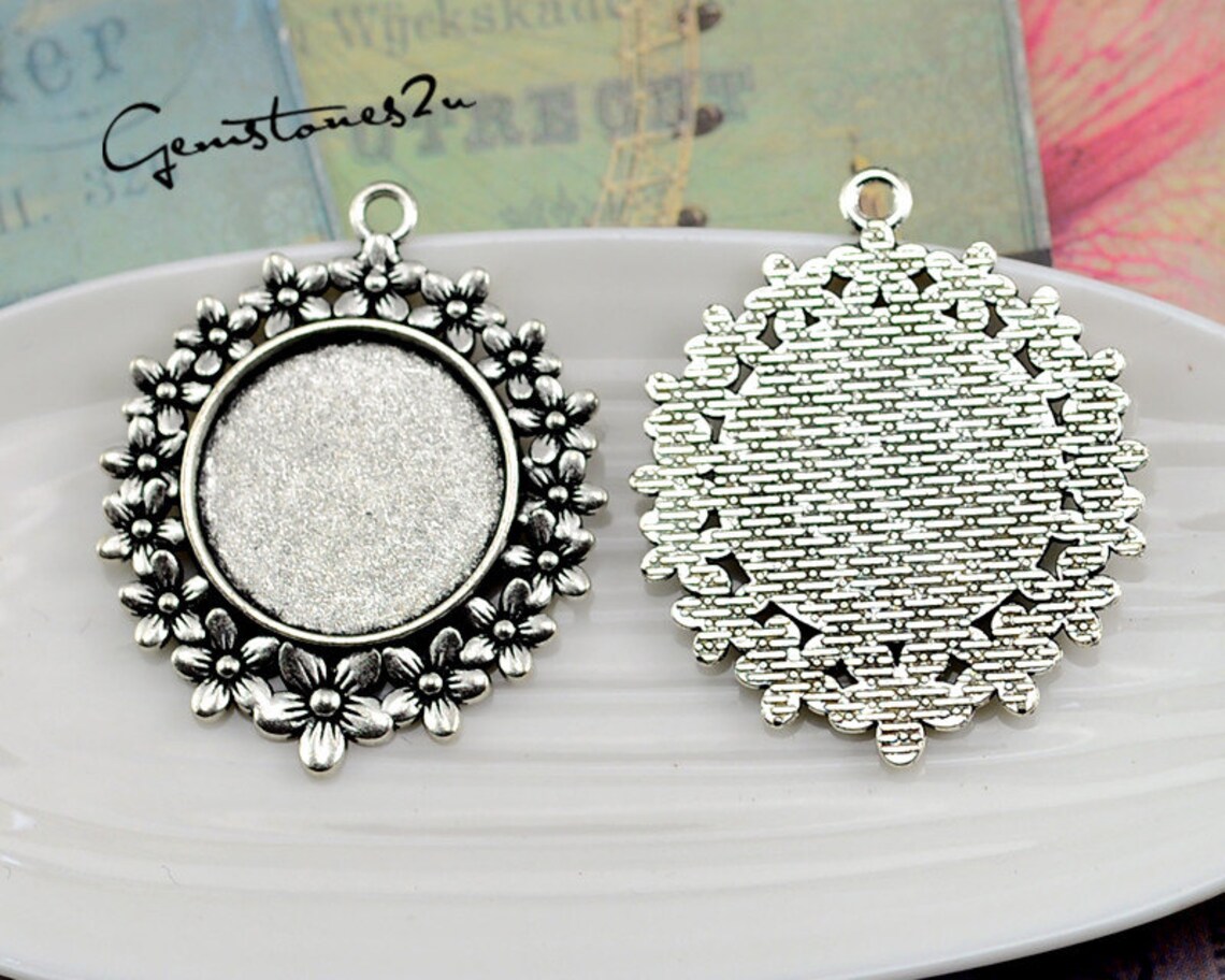 10pcs Alloy Filigree Scroll Edged 25mm Round Bezel Setting - Etsy
