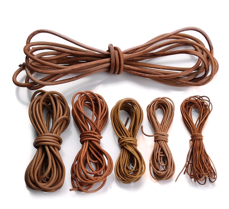 5 Yards Leather Strap 1/1.5/2/2.5/3/4mm Diameter Organic | Etsy