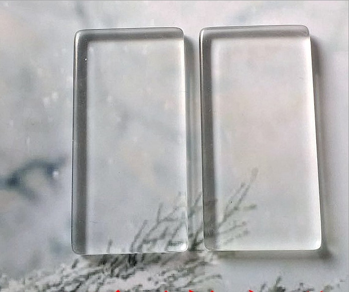 20pcs Flat Clear Glass Tile Rectangle Transparent Glass | Etsy
