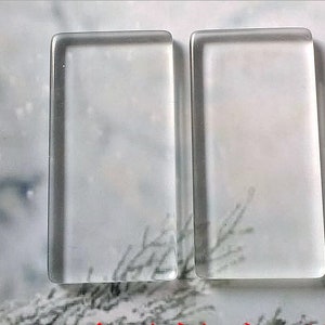 20pcs Flat Clear Glass Tile Rectangle Transparent Glass | Etsy