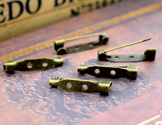 20pcs 20mm Bronze Color Safety Pins with 2 Holes | Etsy