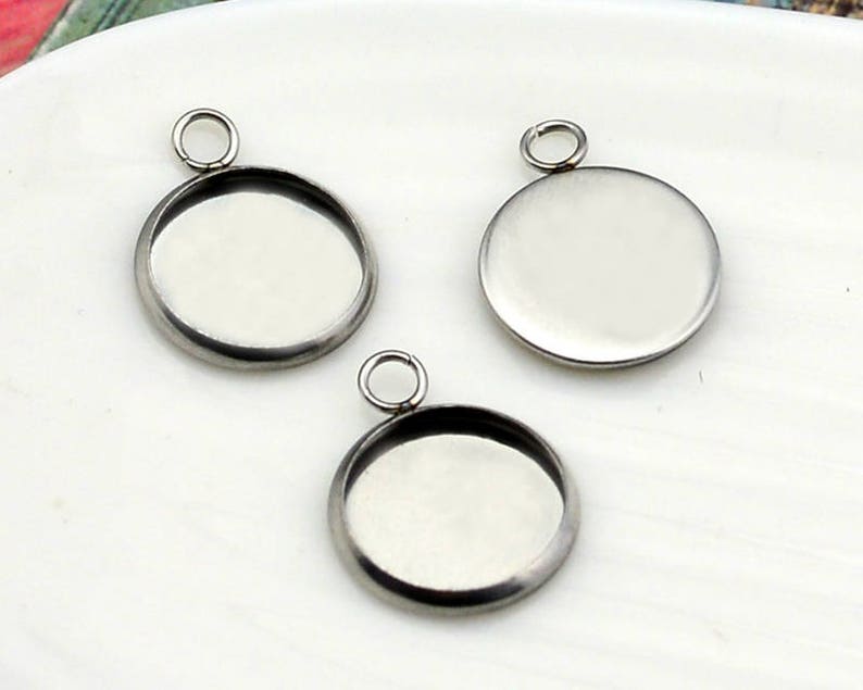 20pcs Stainless Steel Bezel Blanks Bezel Tray Setting Round | Etsy