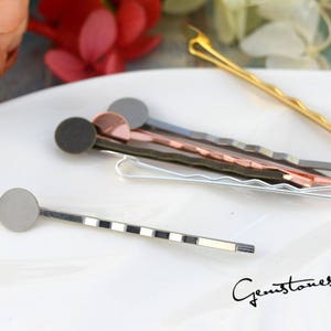 50pcs Hairpin / Hair Clip Tray Base, Blank Hairpin, Hairpin Glue-on 6mm ...