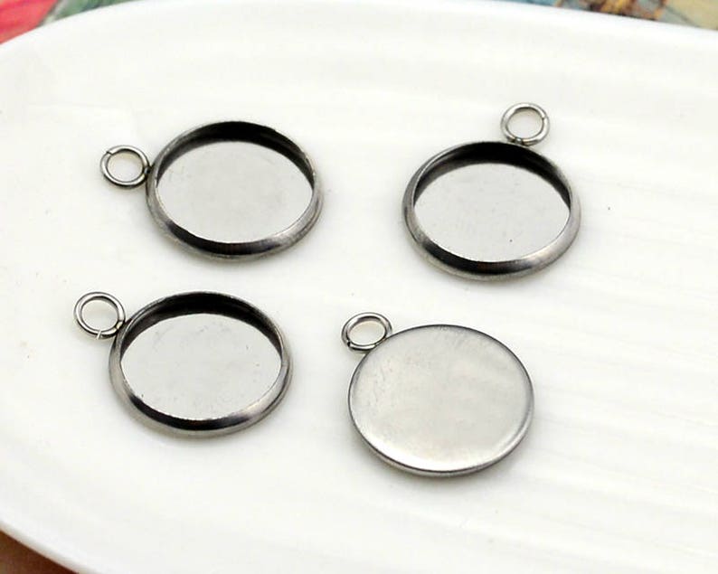 20pcs Stainless Steel Bezel Blanks Bezel Tray Setting Round | Etsy