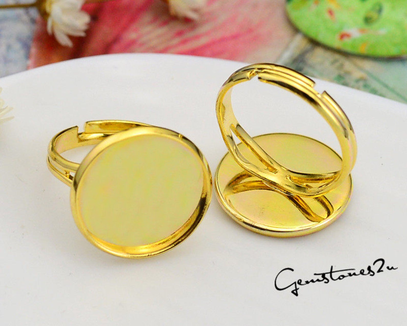 100pcs Adjustable Ring Blank With 10mm / 12mm /14mm / 16mm / | Etsy