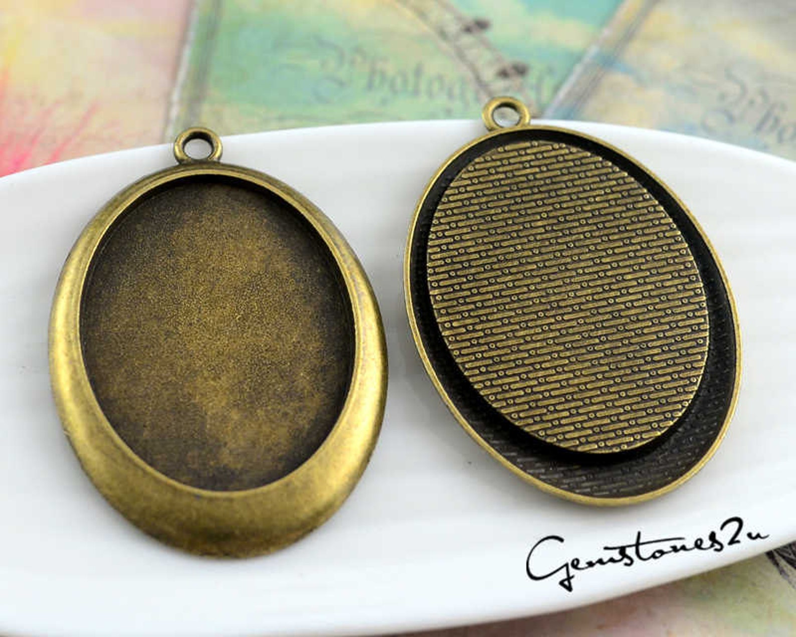 5pcs Alloy Filigree Scroll Edged 30x40mm Oval Bezel Setting - Etsy