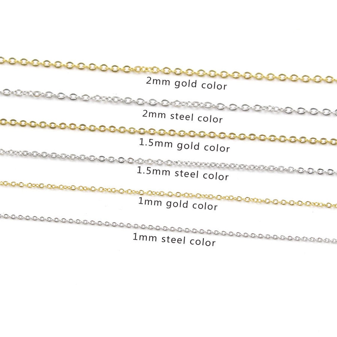 5pcs Stainless Steel Cable Chains Necklace Bulk Chain - Etsy